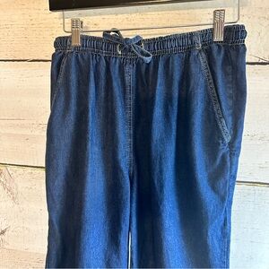 Erika | Jeans | Erica Capri Blue Denim Jeans Elastic Drawstring Waist ...